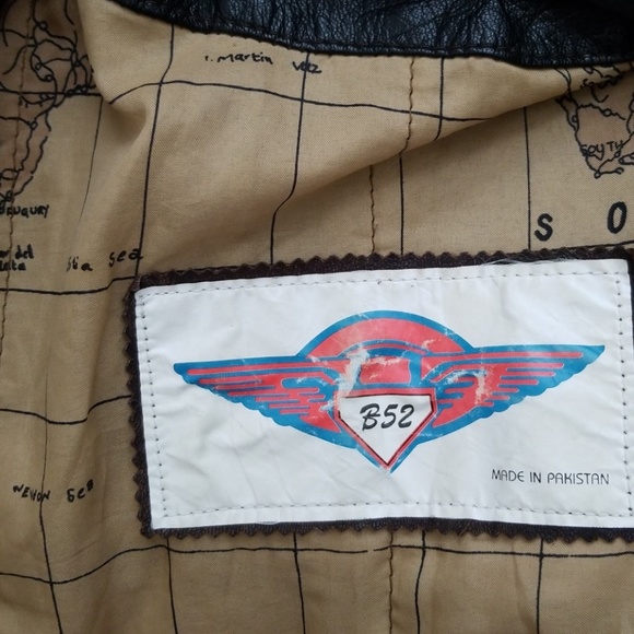 B52 | Jackets & Coats | Vintage B52 Brown Leather Flight Bomber Jacket ...